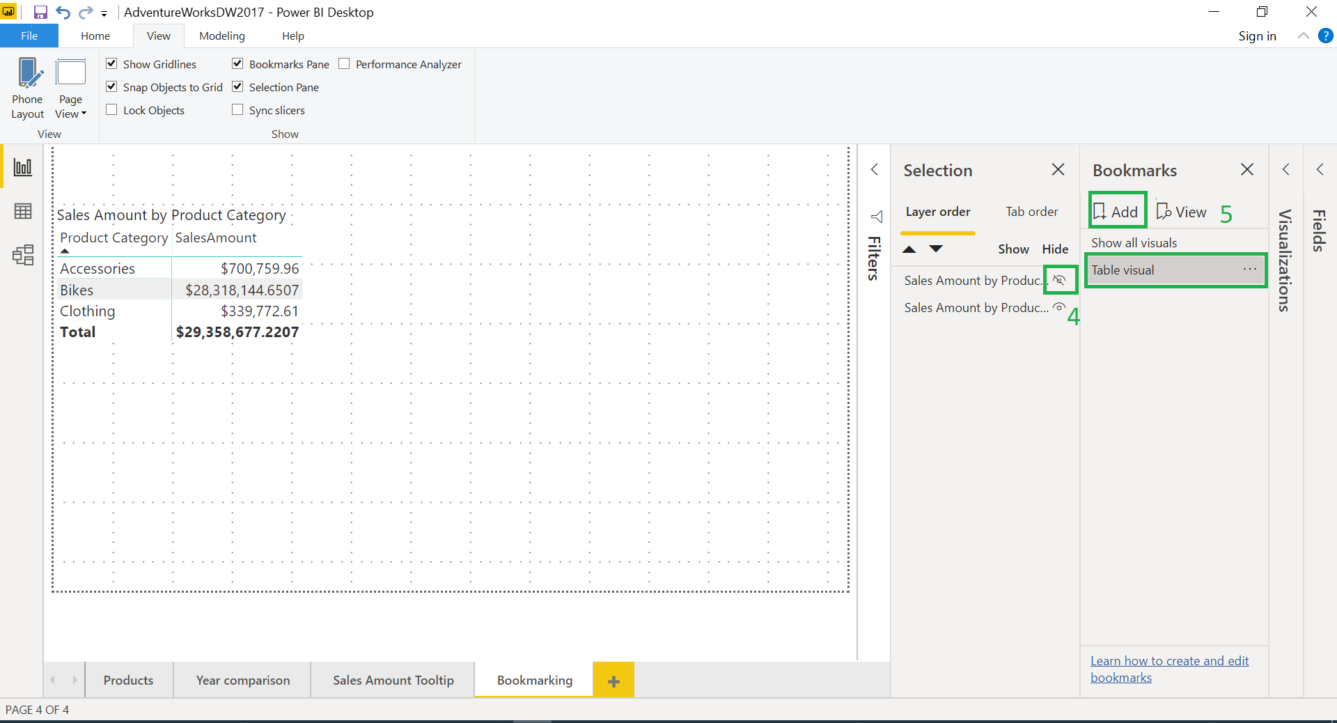 Using the Bookmarks pane and Selection pane in Power BI – Simple SQL BI ...