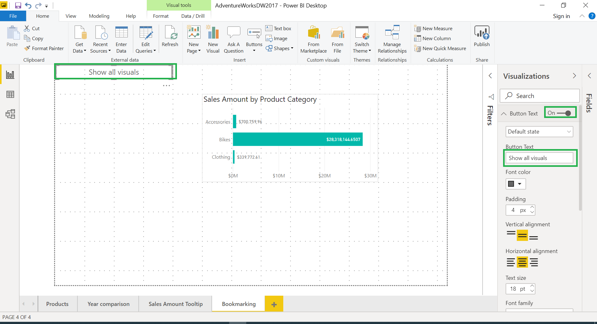 Using the Bookmarks pane and Selection pane in Power BI – Simple SQL BI ...